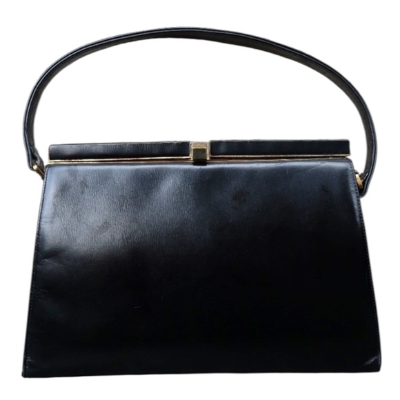 Rich Craft | Bags | Vintage Rich Craft Bag Black Leather Structured ...
